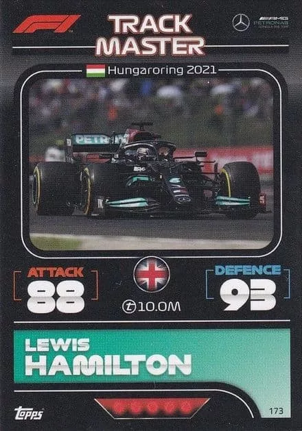 173. Lewis Hamilton - Track Master - Panini, Topps focis kár